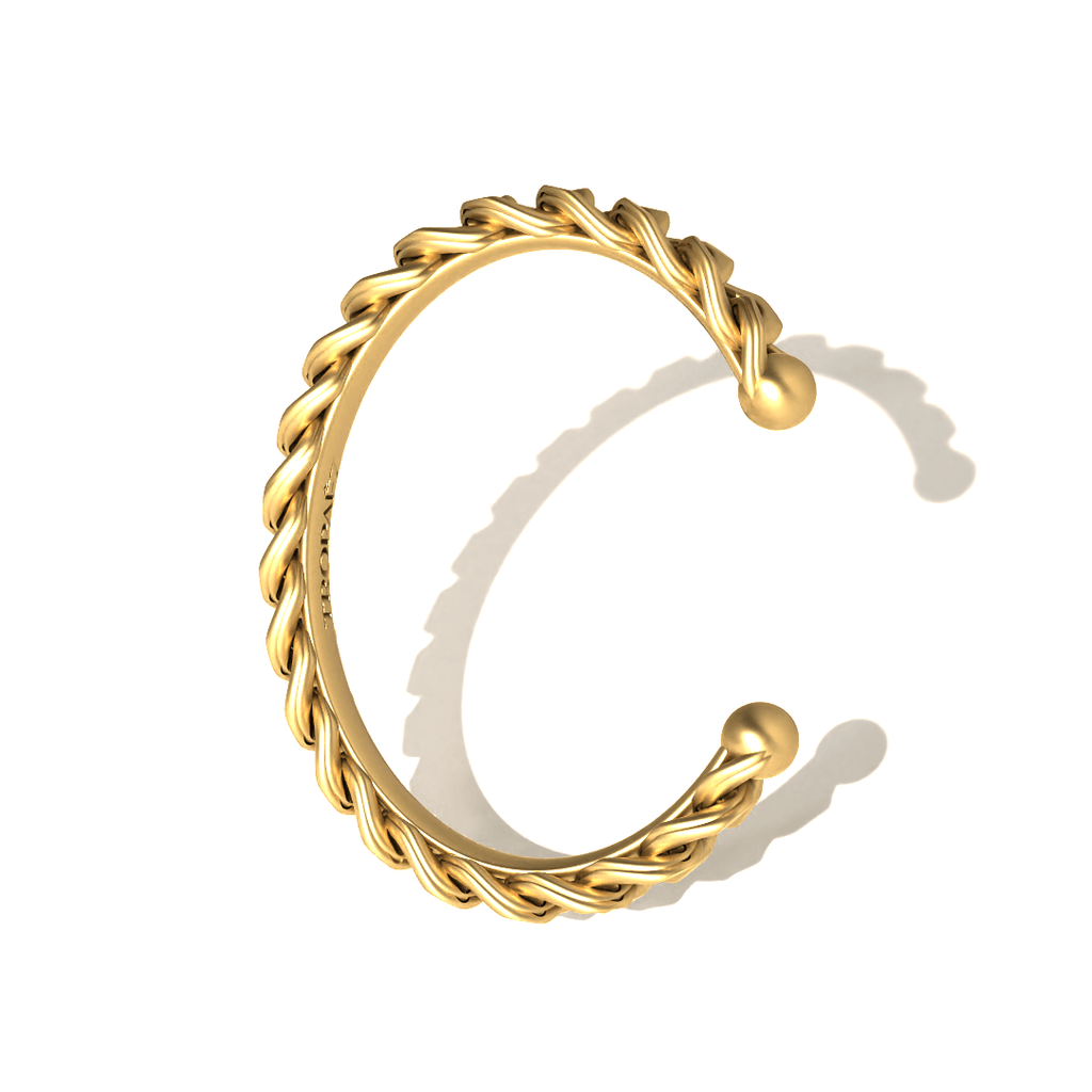 Cuban Twin-Link Cuff in Yellow Gold – Tropaêz